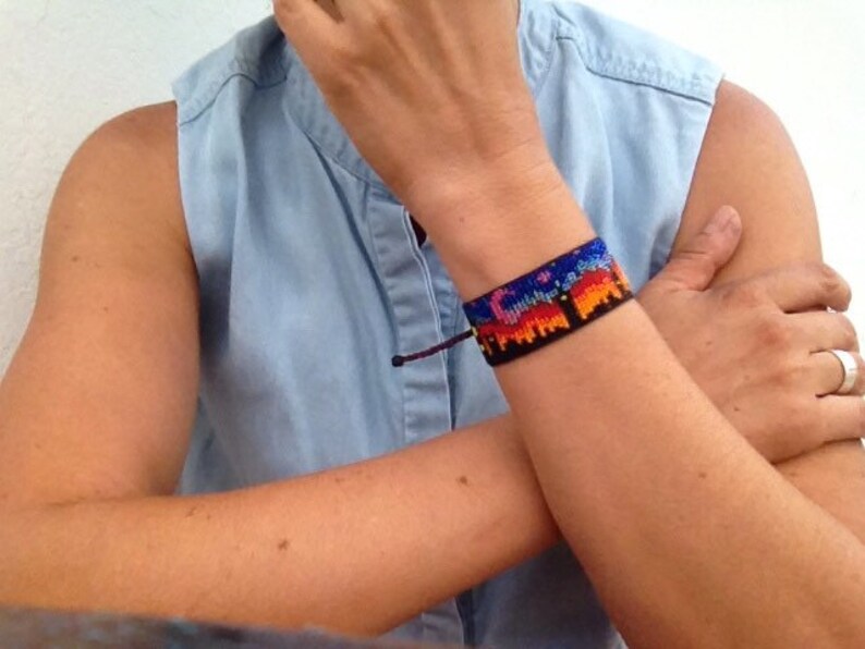 Nightlife City Scene Beaded Bracelet | Etsy