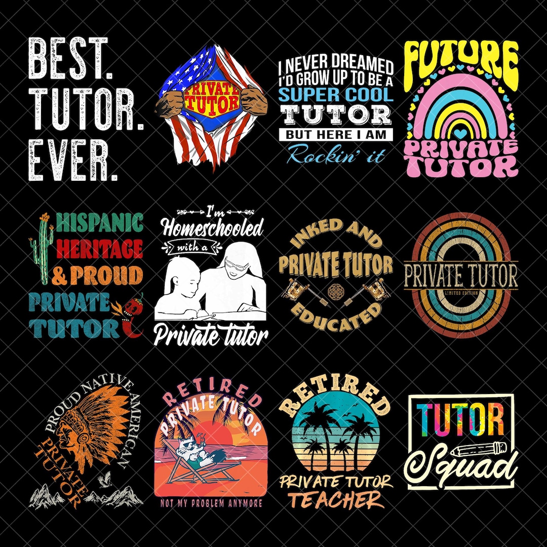 Private Tutor PNG Bundle, Private Tutor Design, Home Education Tutor ...