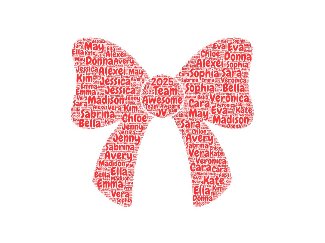 Personalized Bow Word Cloud – Team Gift With Student Names – Teacher ...