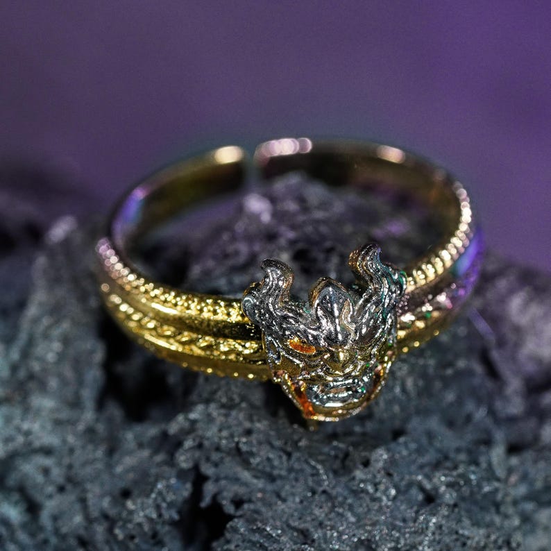 Fanmade Yoru Mask Ring, Handmade Gold Silver 950 Silver Valorant ...