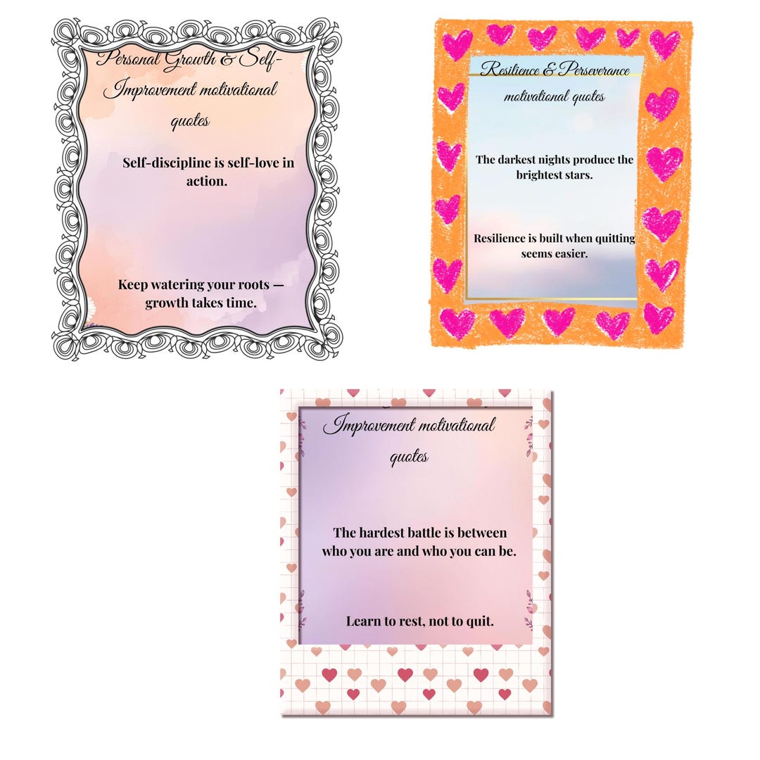 Printable Motivational Quotes Bundle | Resilience, Faith & Growth Wall ...