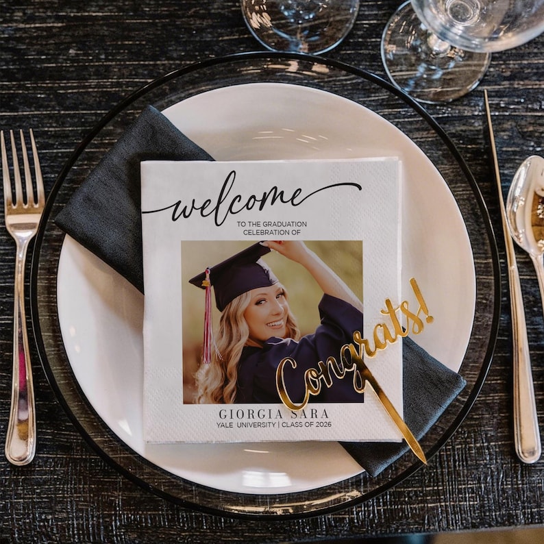 Custom Graduation Napkins Class of 2026 Decoration - Personalized ...