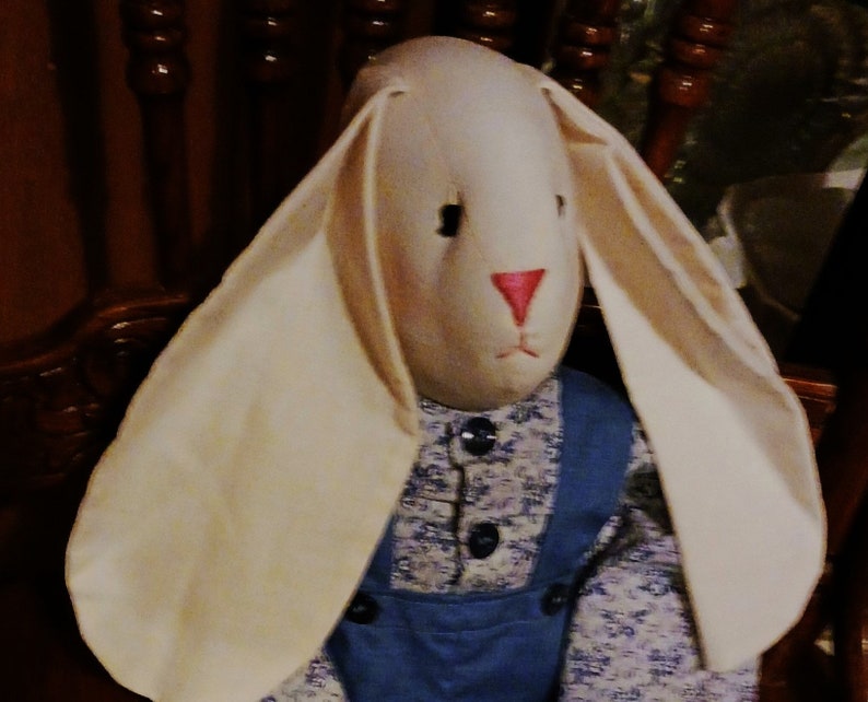 Handmade Pair 20 Inch Long Floppy Ear Bunnys Rabbits Fabric/muslin Lace ...