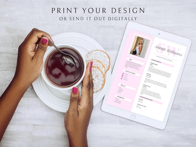 Baby Pink Sorority Rush Resume Template! Make Yourself Standout With ...