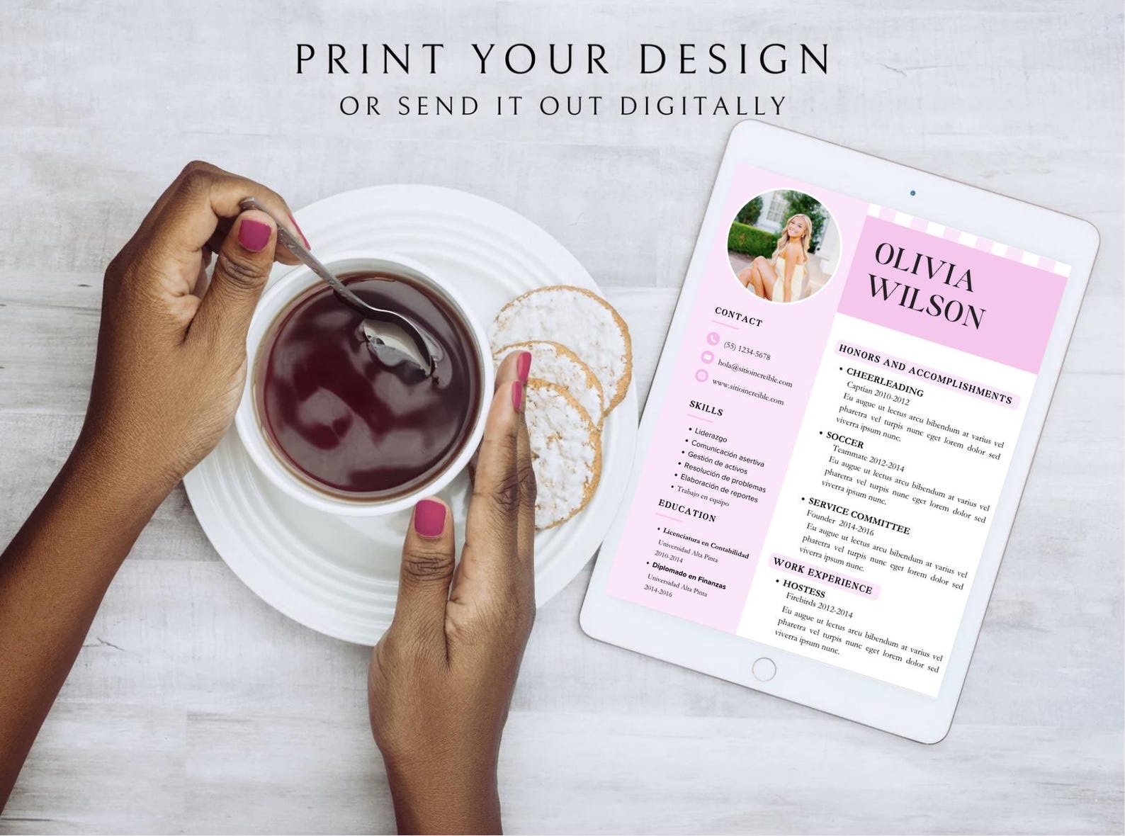 Pink Sorority Rush Resume Template! Make Yourself Standout With These ...
