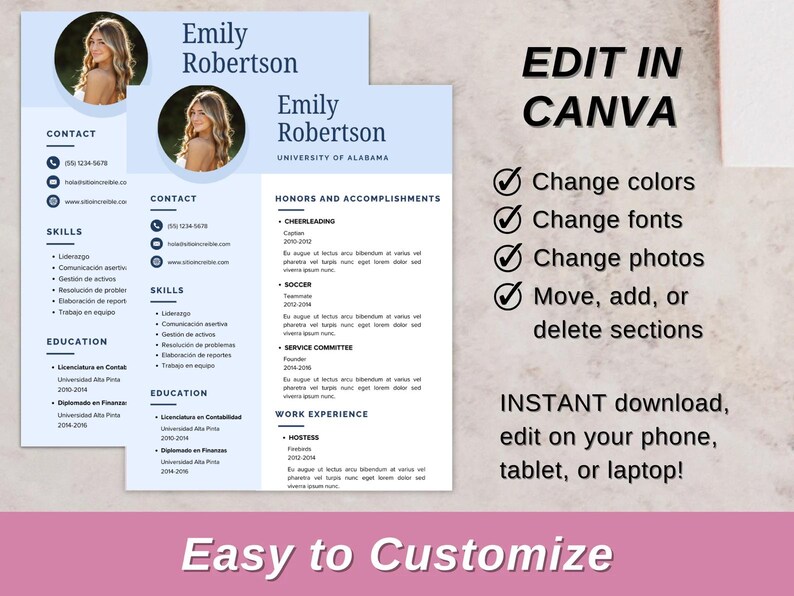 Classy Sorority Rush Resume Template! Make Yourself Standout With These ...