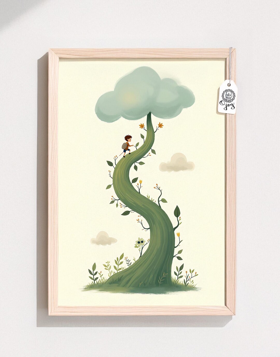 Jack Climbing the Beanstalk Nursery Wall Art Printable, Magical Fairy ...