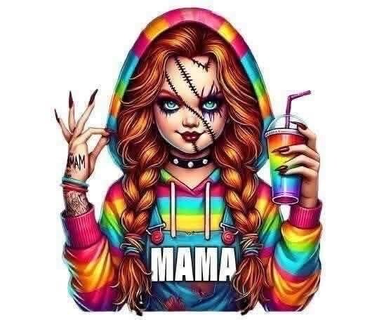 Colorful Scary Mama PNG - Etsy