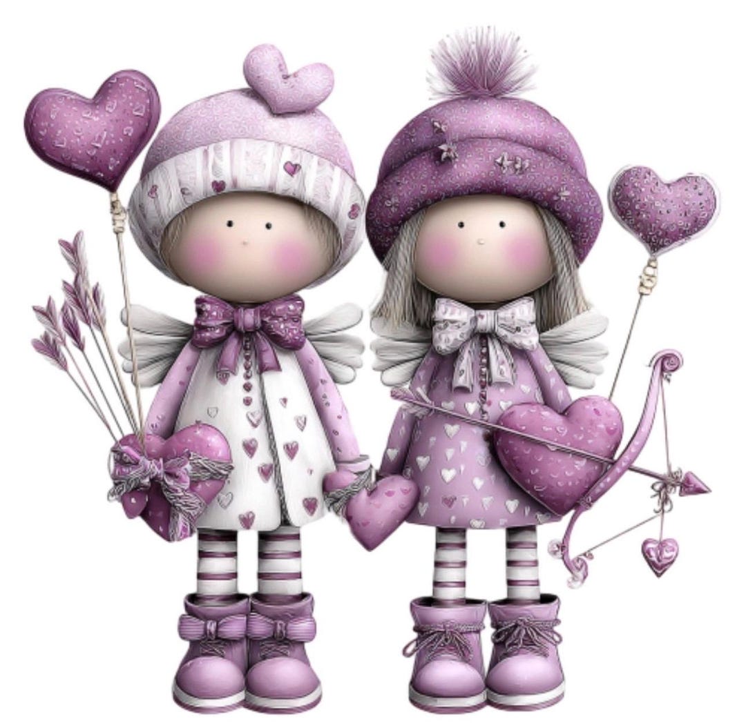 Purple Linky Family, Set of 4, Png - Etsy