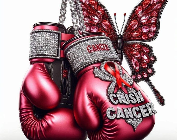 Red Butterfly Crush Cancer PNG - Etsy