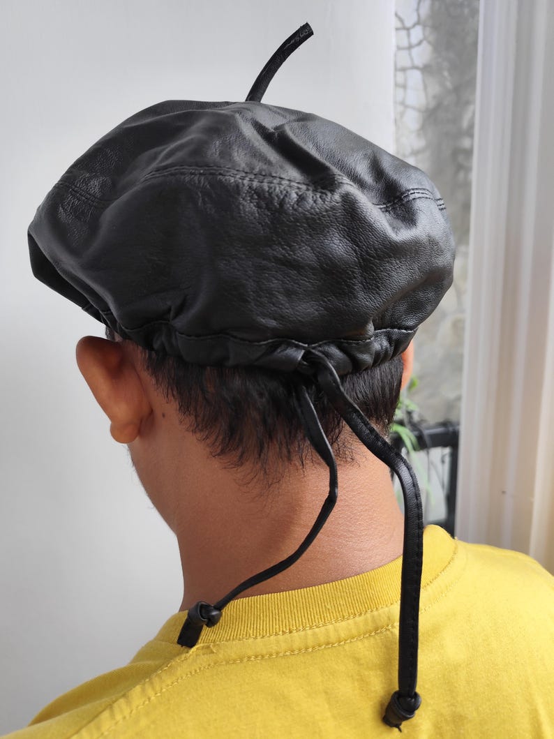 Genuine Leather Beret Hat, Women's Leather Beret, French Style, Women's ...