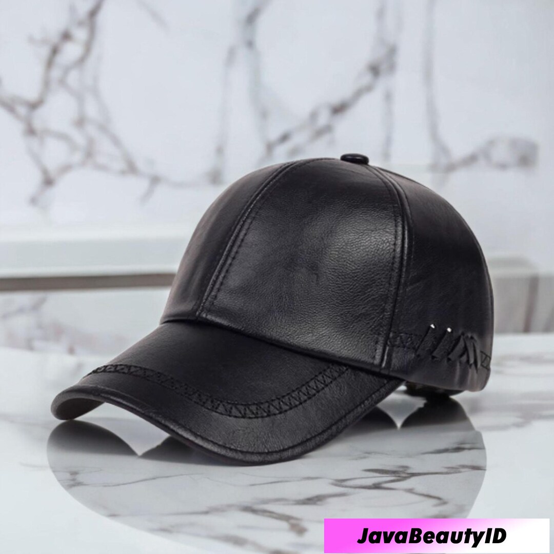 Men's Faux Leather Baseball Cap, Stylish Men's Faux Leather Baseball ...
