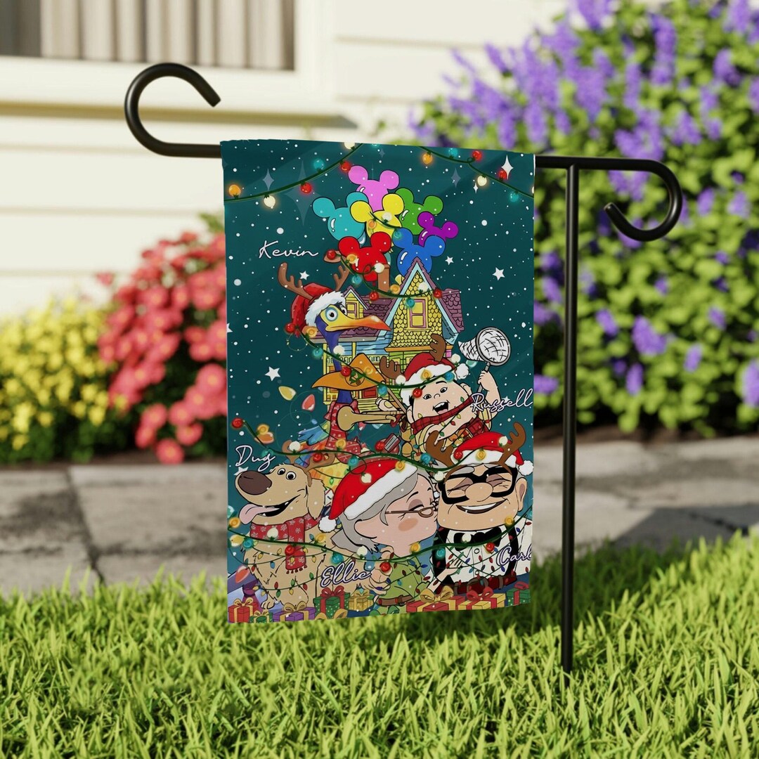 Disney Pixar up Christmas Lights Flag, Santa Disney Flag, Family ...