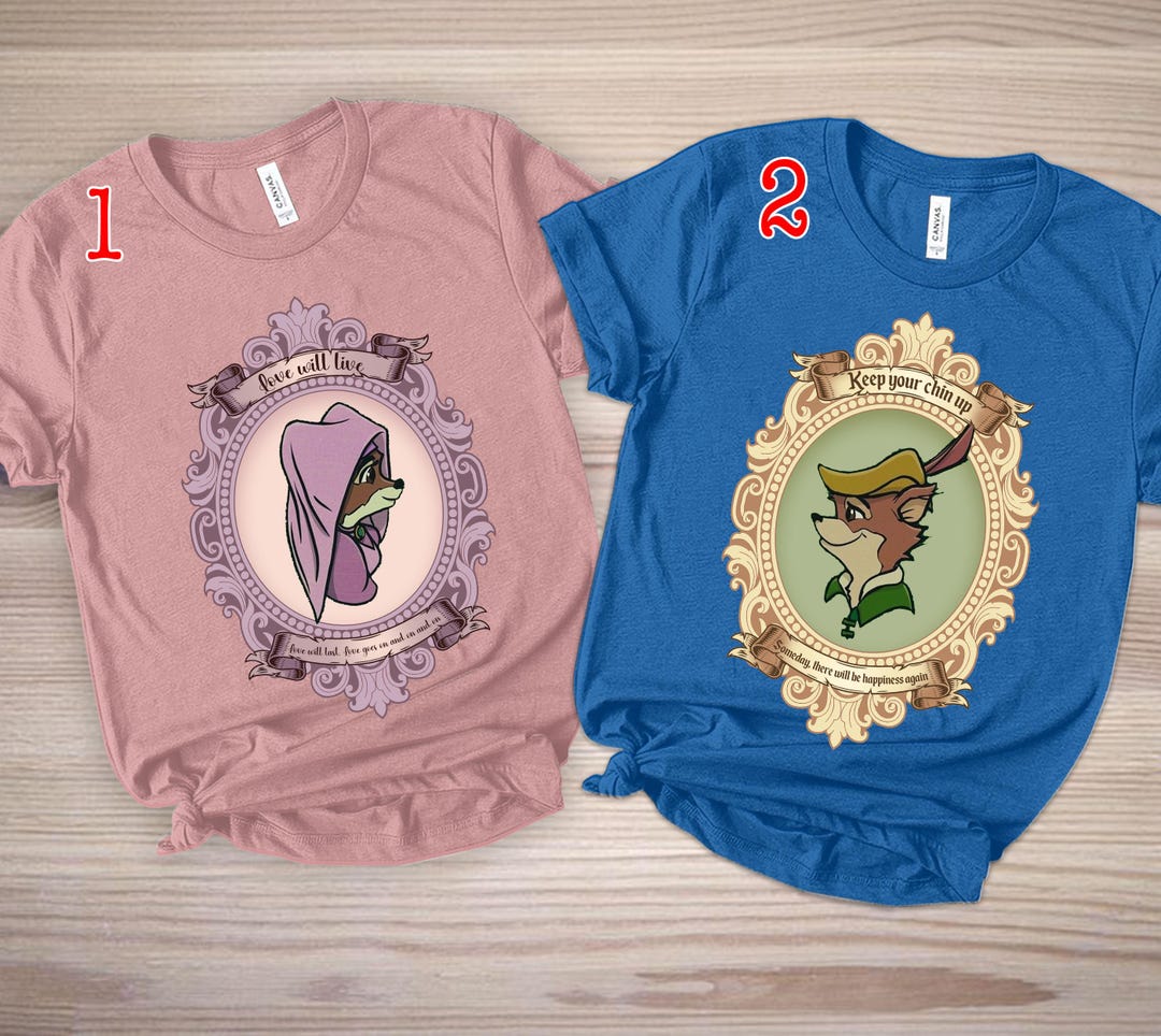 Retro Disney Robin Hood & Maid Marian Shirt, Cute Valentine Couple Tee ...