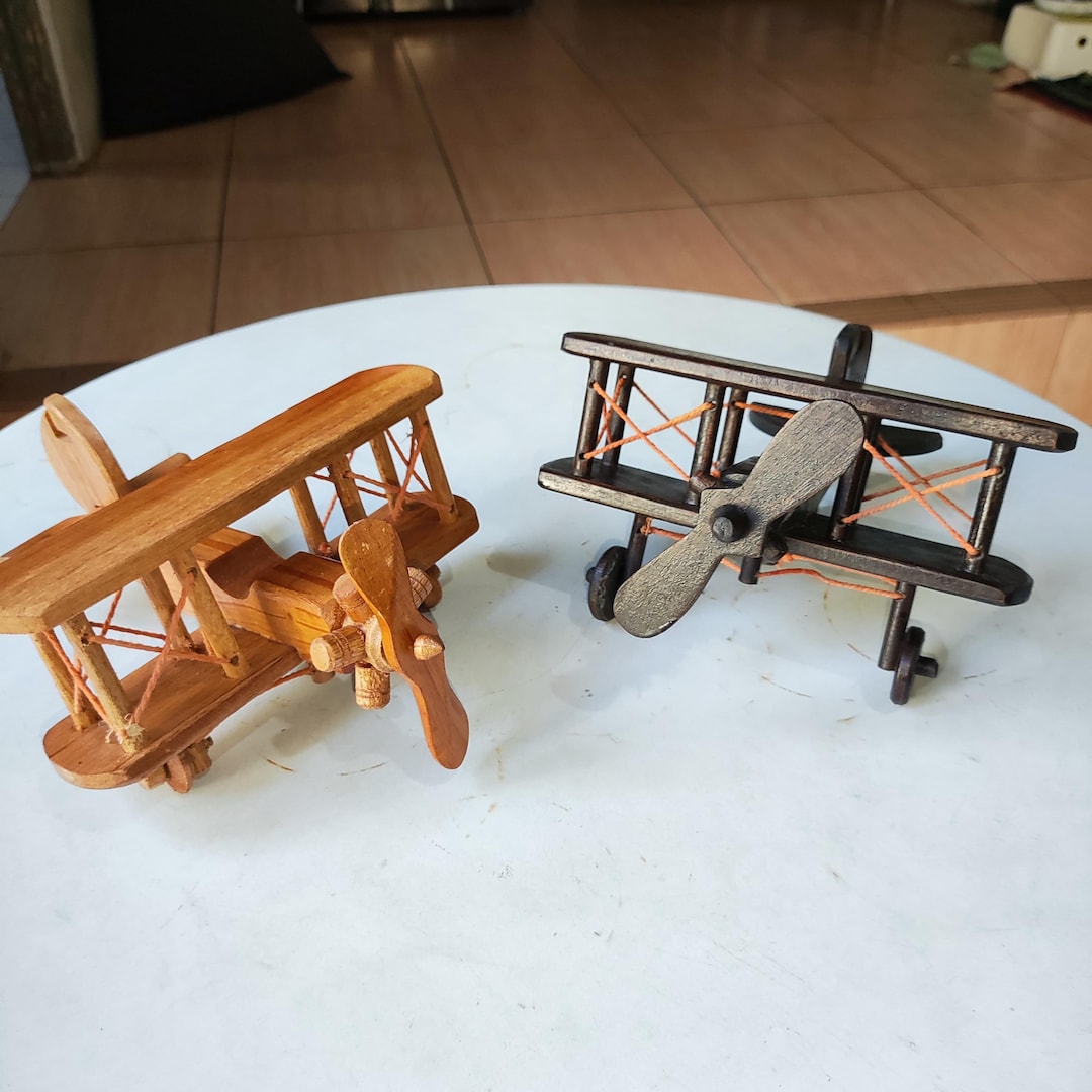 Charming Hand-carved Wooden Airplane Miniature for Rustic Home Decor - Etsy