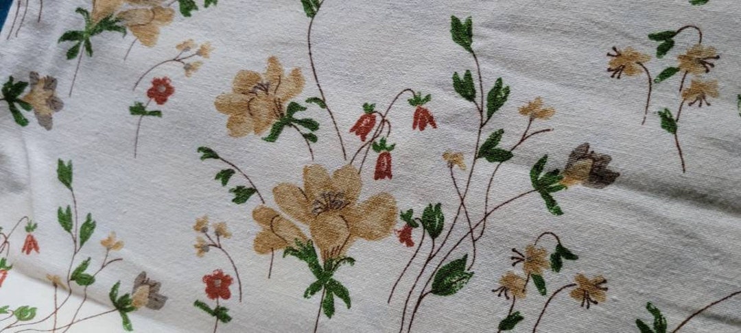 Vera Signed Fabric 52" Floral Large Tablecloth Hemmed Cotton - Etsy