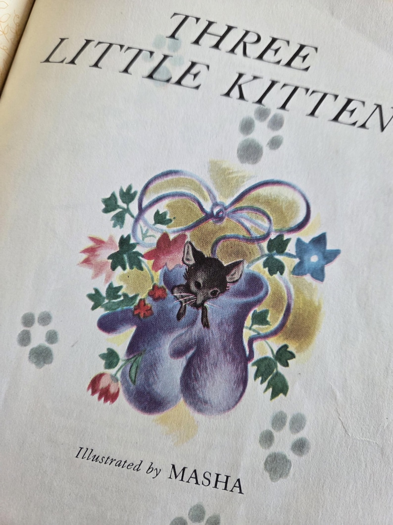 Three Little Kittens Book Early Little Golden 1942 Q Masha Childrens ...