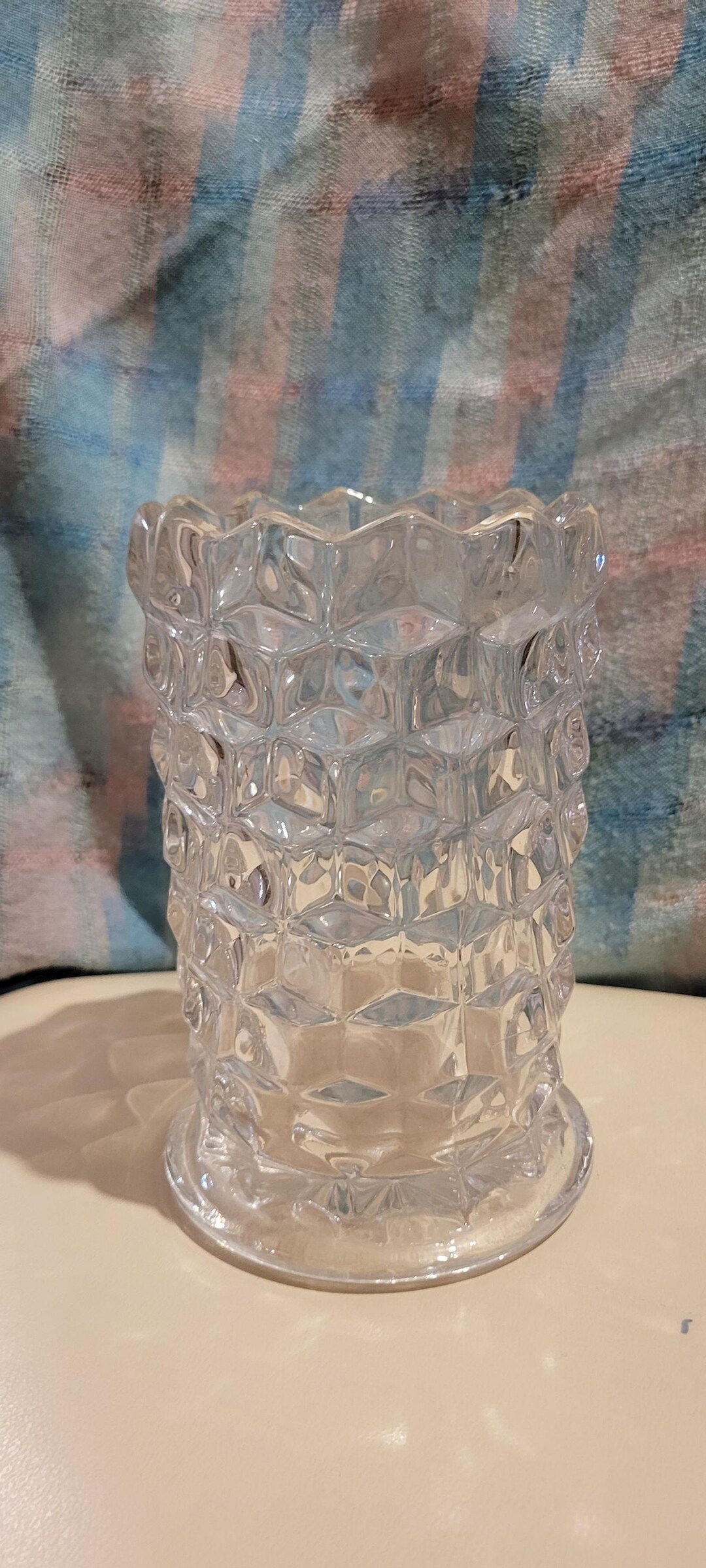 Footed Forstoria Block Vase Vintage Crystal Glass Spooner - Etsy