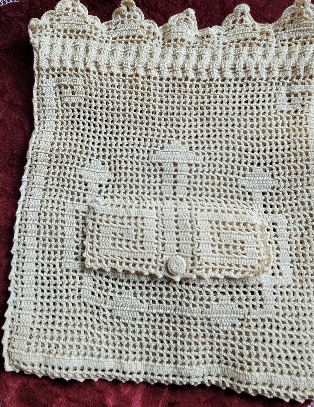 Vintage Victorian Reticule Crochet Purse Bag Drawstring Bag Arts ...