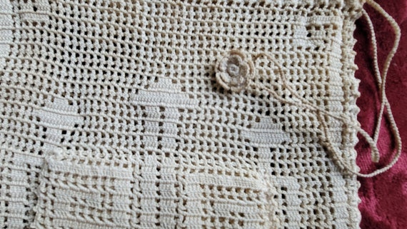 Vintage Victorian Reticule Crochet purse bag drawstr… - Gem