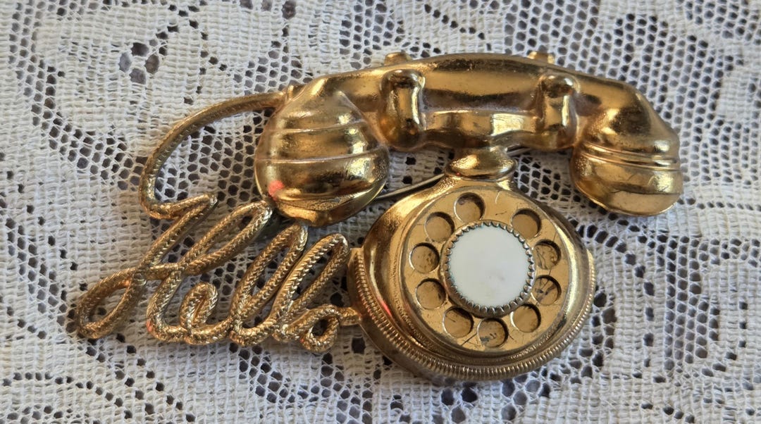 Just Fun Telephone Brooch Dial Retro Pin Mcm - Etsy