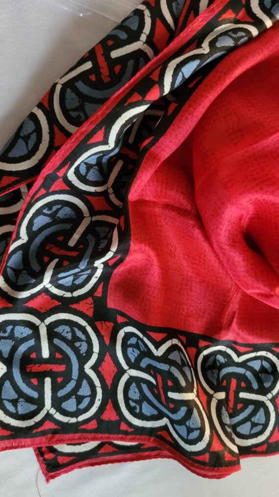 Black red scarf silk - Gem