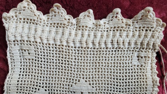 Vintage Victorian Reticule Crochet purse bag drawstr… - Gem
