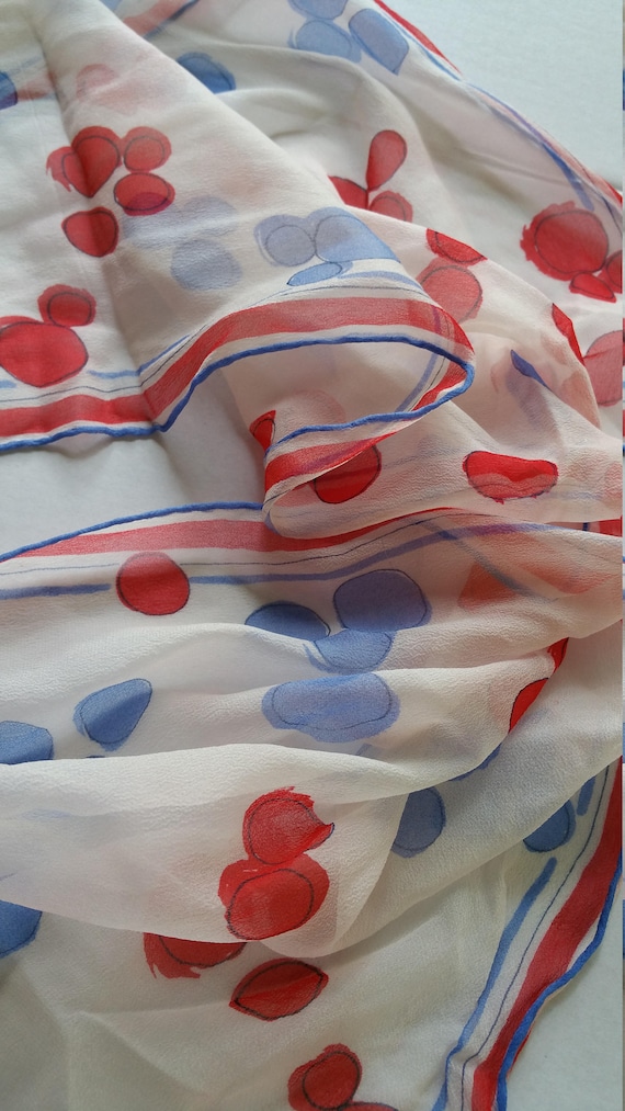 Vintage chiffon scarf red - Gem