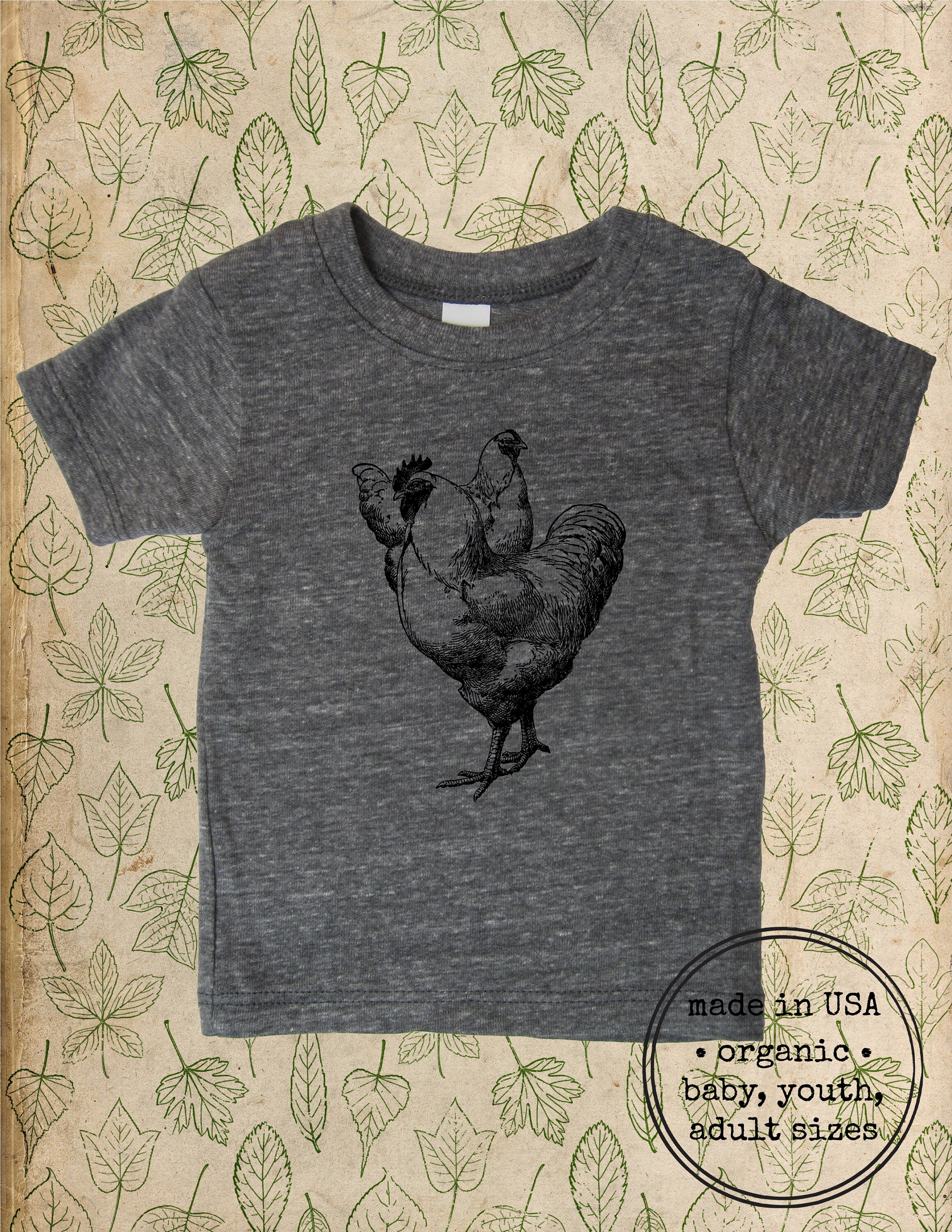 Organic Farm Baby Chicken Shirt - Infant Farm Rooster and Hen T Shirt ...