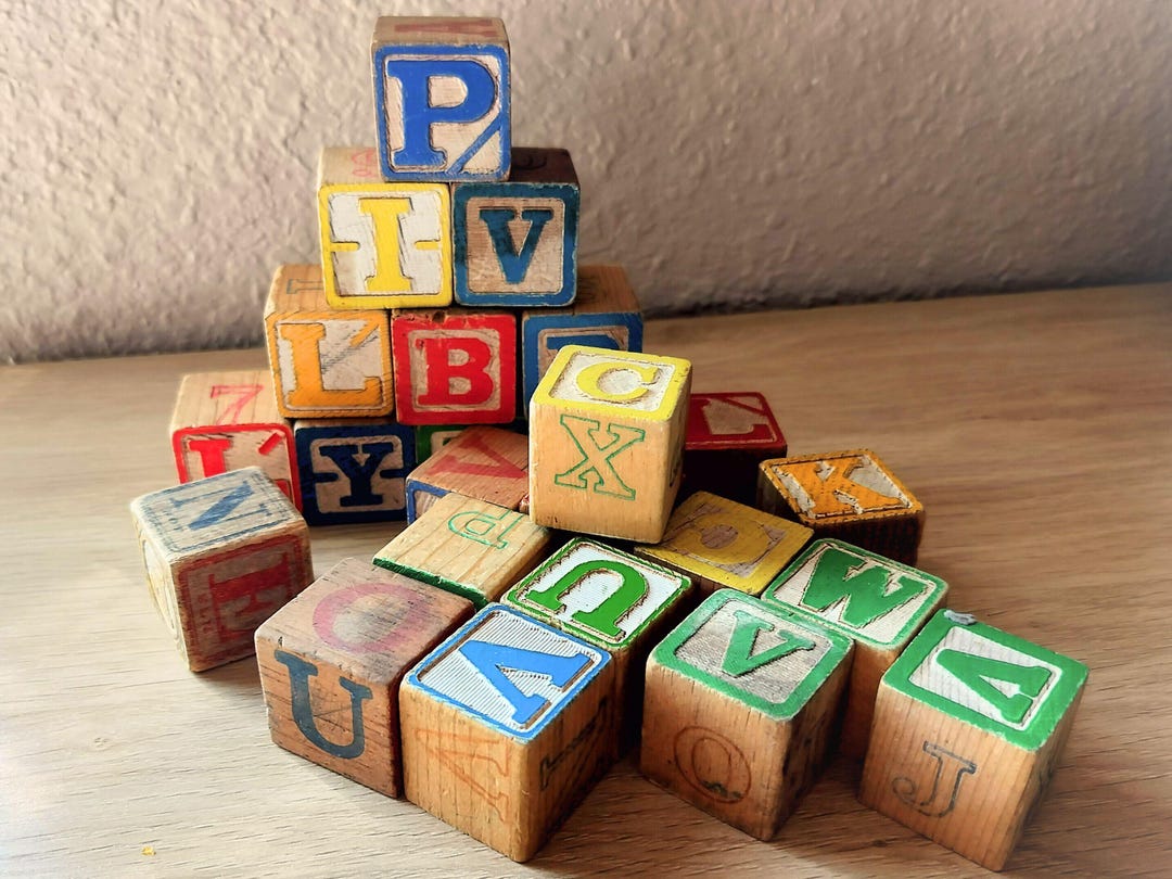 Antique Wood Alphabet Blocks Vintage Wood Alphabet Blocks Vintage Wood ...