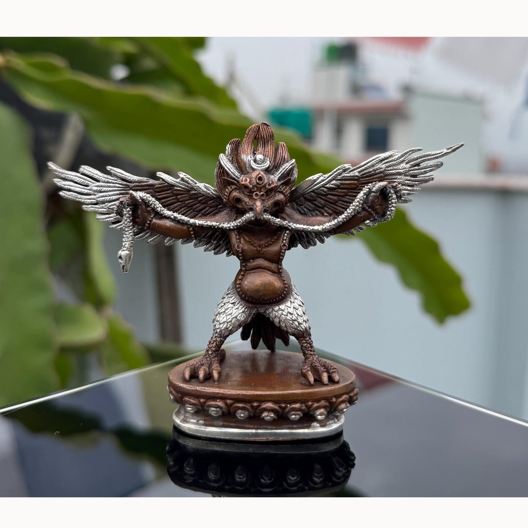 Garuda Statue | Antique Copper Oxidized Garuda Statue | Free Prayer ...