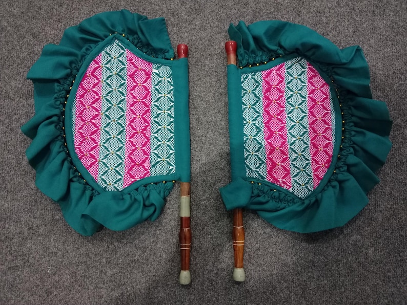 Handmade Traditional Embroidered Hand Fans | Decorative Wall Art ...