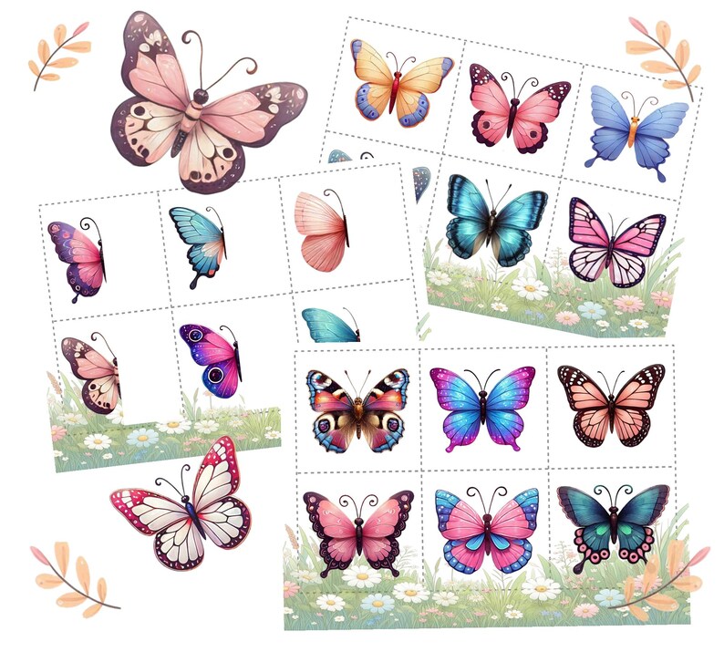 36 Butterfly Wings Matching Game for Kids, Interactive Matching, Fun ...