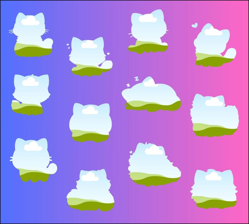 Cat Photo Frame Templates for Canva | 20 Cute Designs (digital Download ...