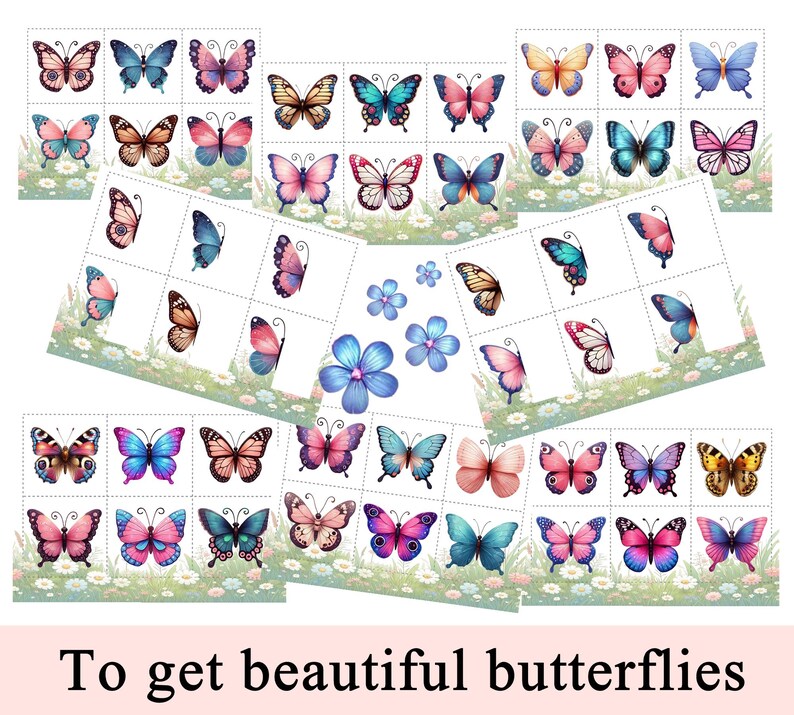36 Butterfly Wings Matching Game for Kids, Interactive Matching, Fun ...