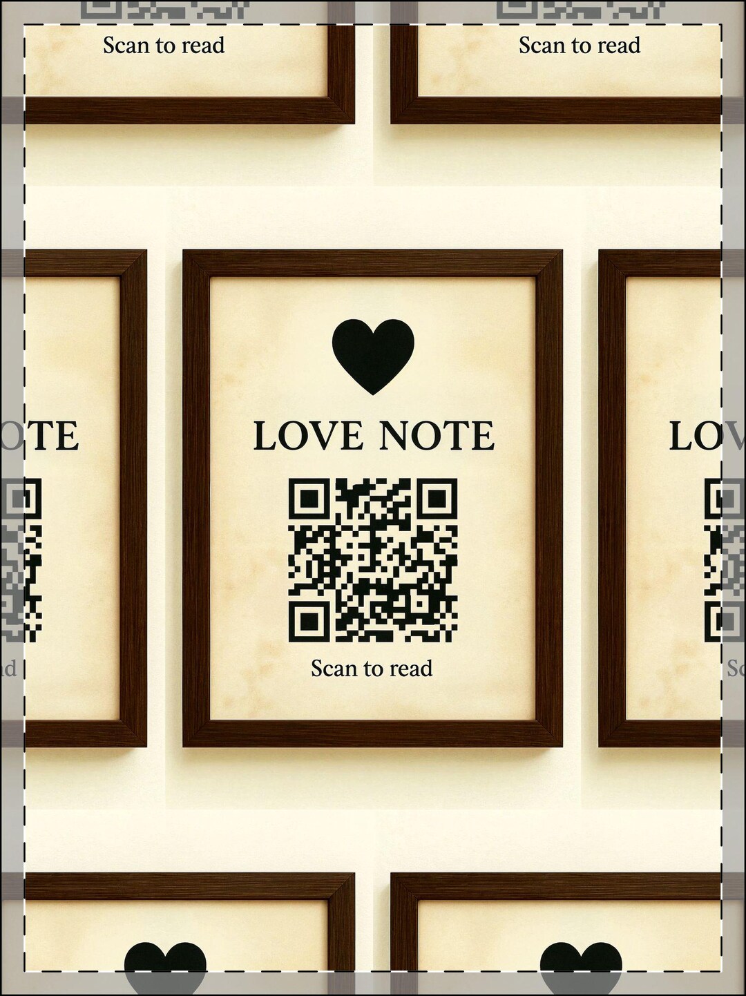 Love Note QR Code Framed Wall Art - Romantic Gift, Modern Home Decor ...