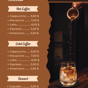 EDITABLE - COFFEE MENU A4 - Etsy