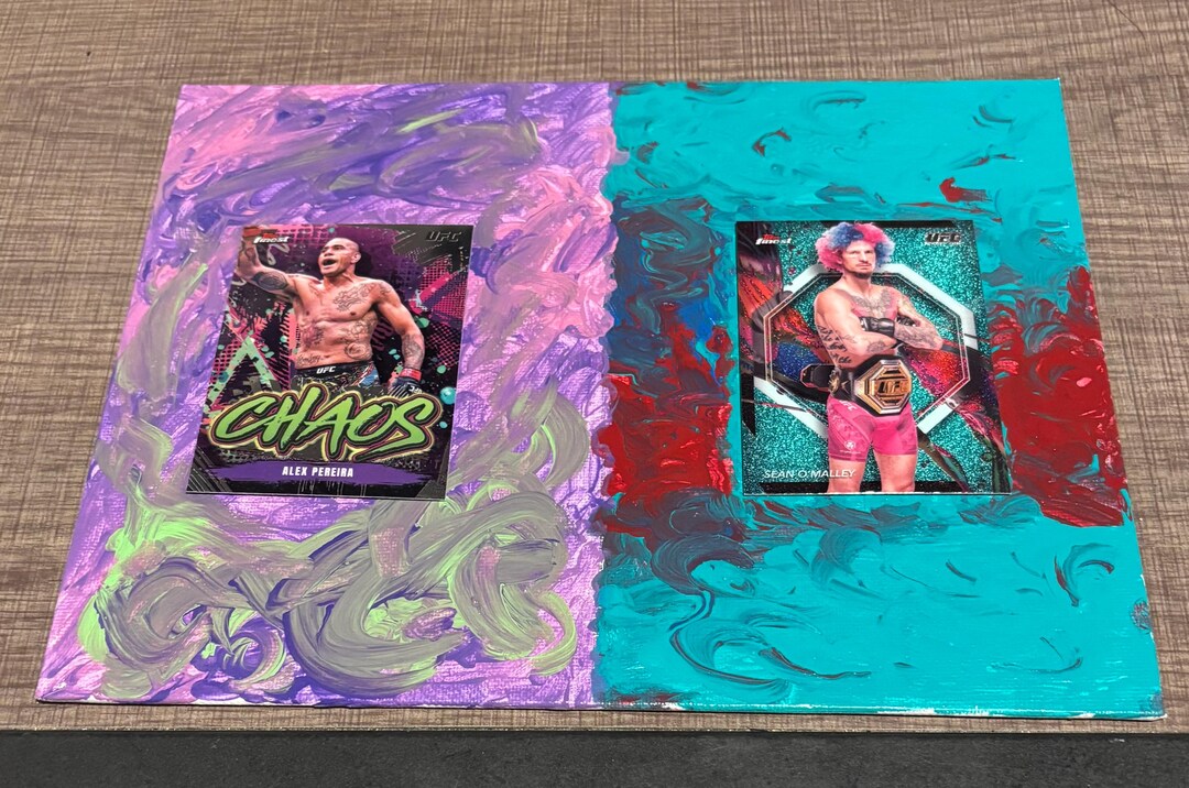 UFC Painting With UFC Finest Authentic Topps Trading Cards - Etsy