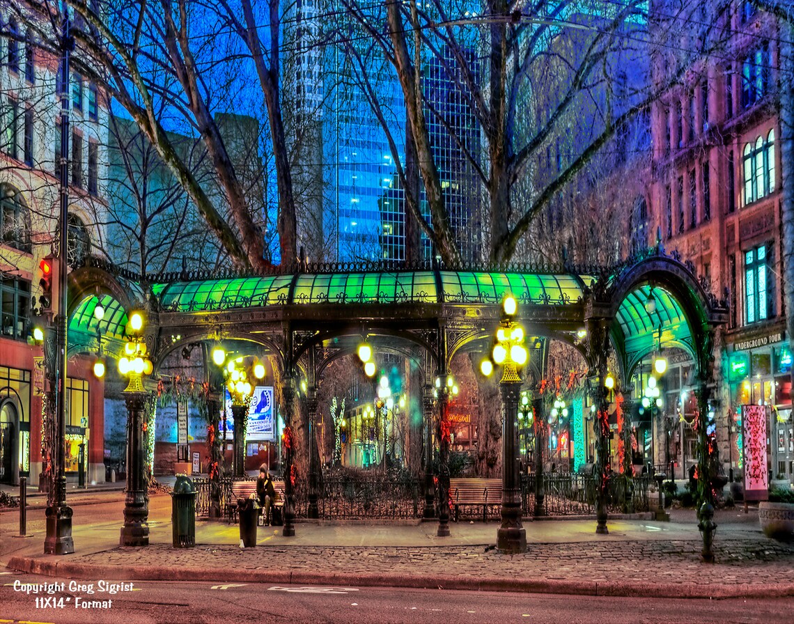 Seattle's Iron Pergola at Night Fine Art Photograph, Available in 5x7 ...