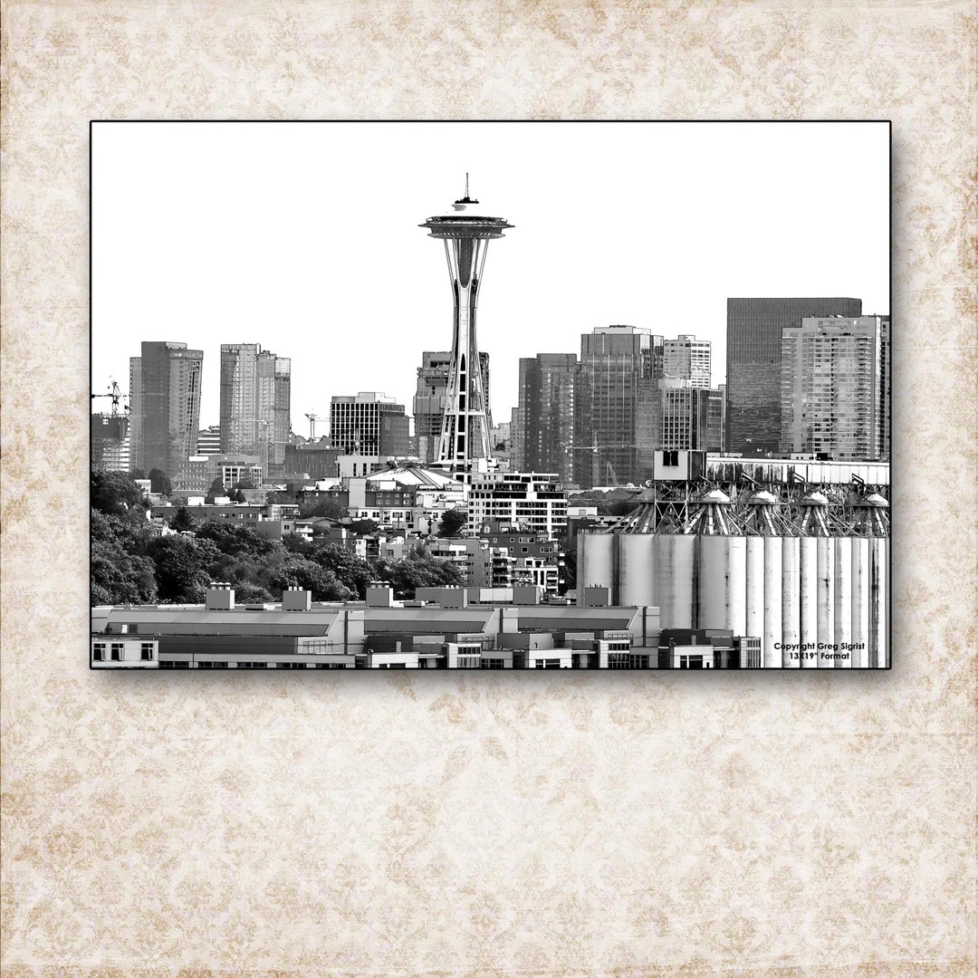 Skyline Silhouettes – Seattle Noir: Black and White Cityscape Fine Art ...