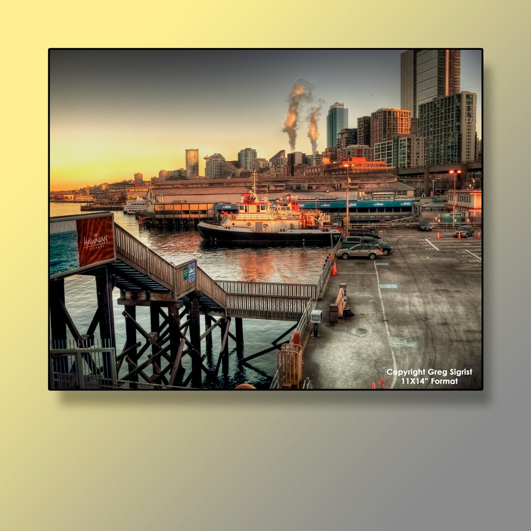 Seattle Fireboat Art Print: Waterfront Cityscape Photograph - Etsy