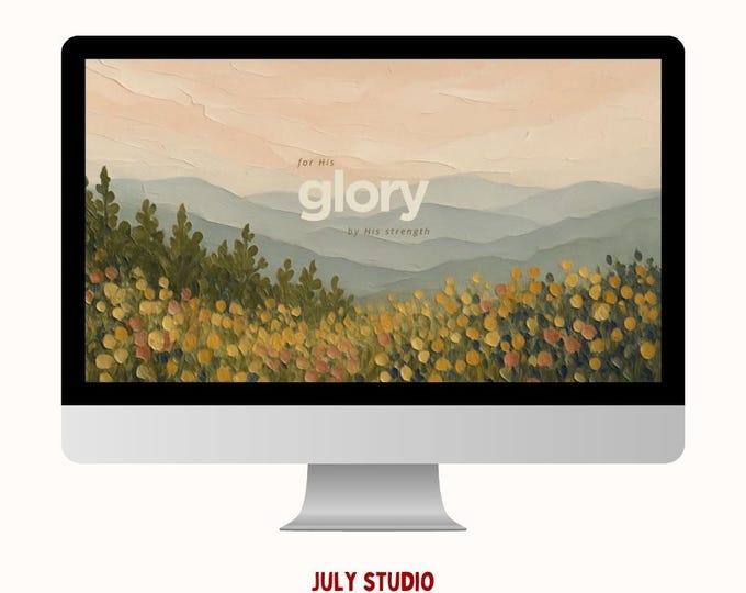 Christian Desktop Wallpaper | “for His Glory by His Strength” | Floral ...