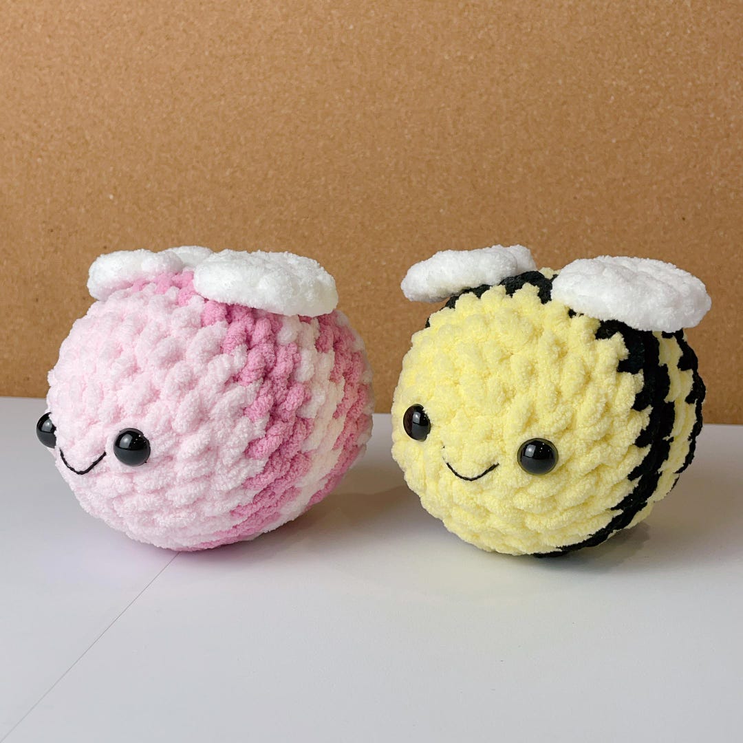 Cute Crochet Bee Crochet Plush – Bee Amigurumi Toy - Bee Stuffed Animal ...