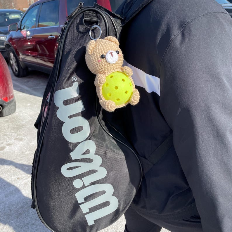 Tennis & Pickleball Buddies Crochet Keychain - Etsy