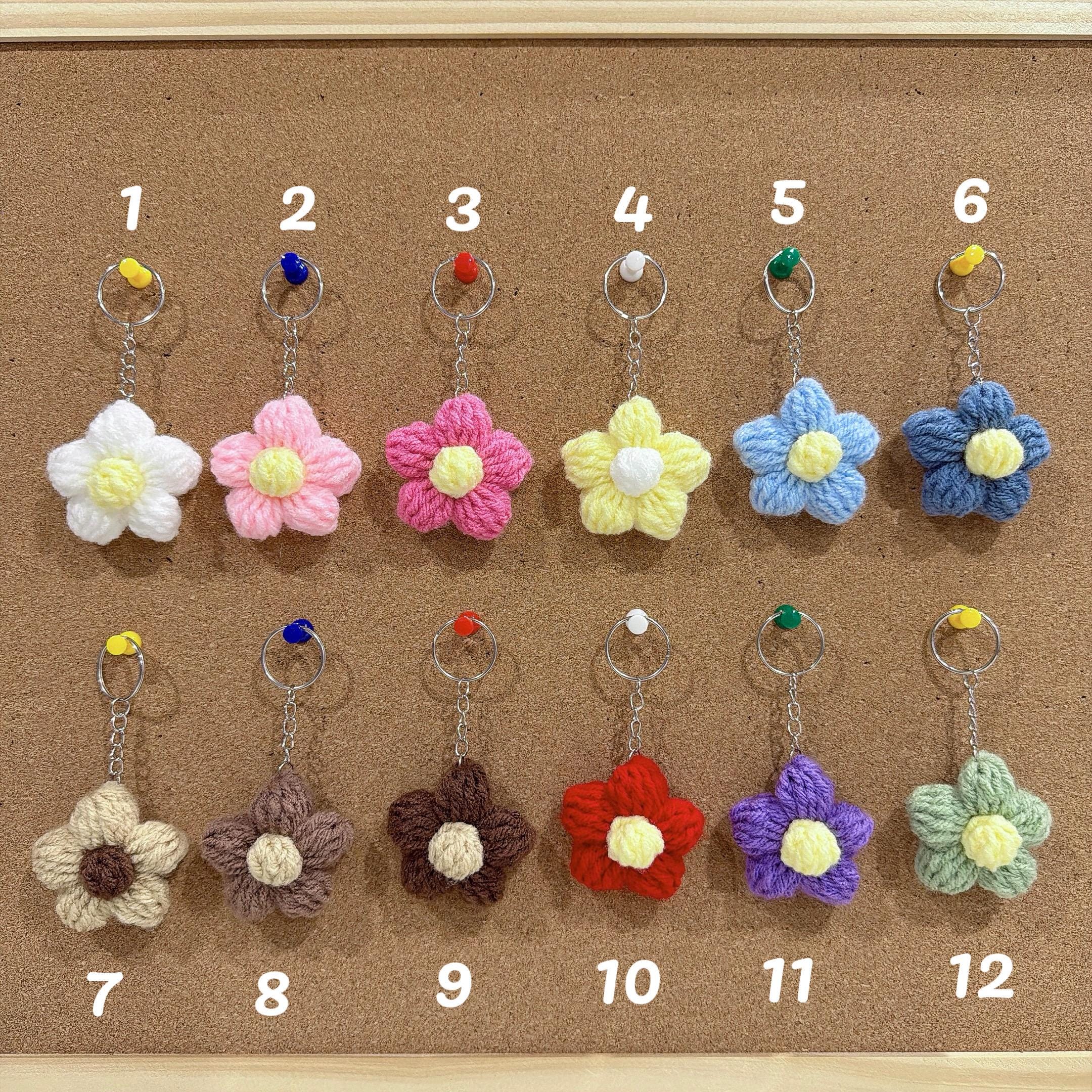 Flower Crochet Keychain - Etsy