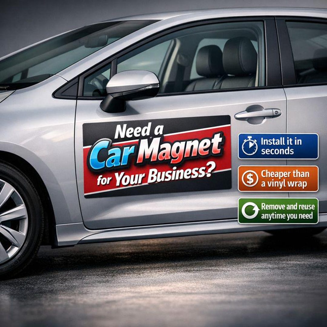 Personalized Car Magnet Sign | Vehicle Advertising | Logo and Branding ...