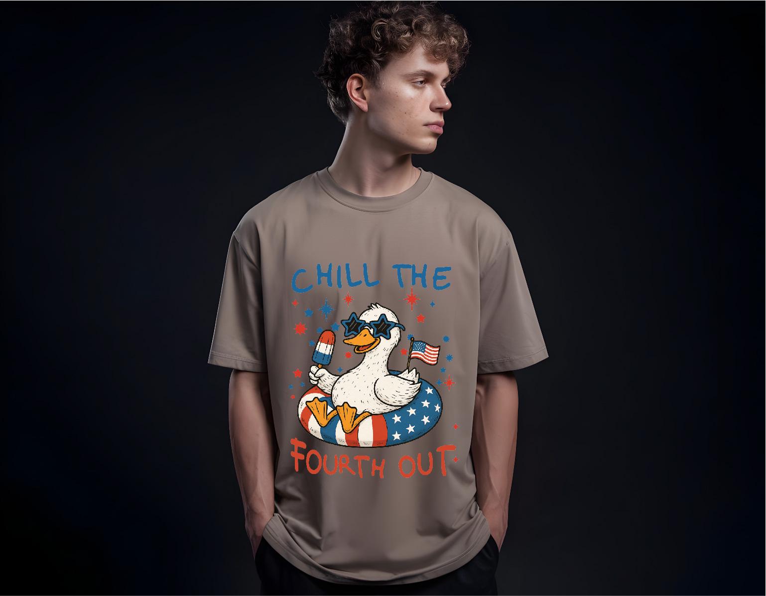 Chill the Fourth Out PNG – Funny Patriotic Goose Sublimation – Retro ...