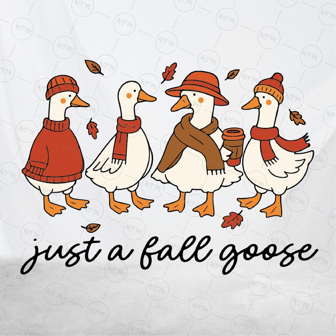 Fall Goose SVG, Autumn Goose Clipart SVG, Cozy Goose With Coffee SVG ...