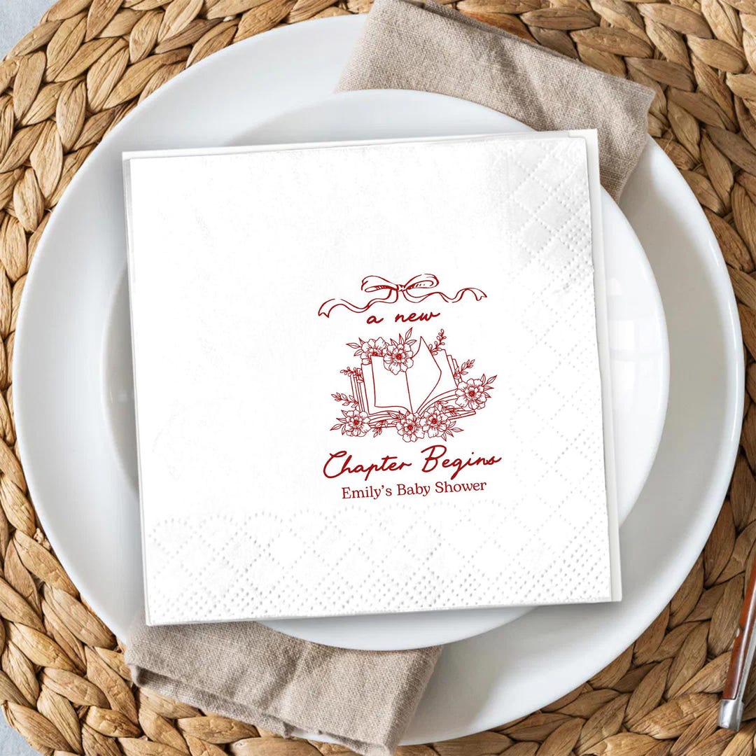 Personalized Storybook A New Chapter Shower Paper Napkins, Custom ...