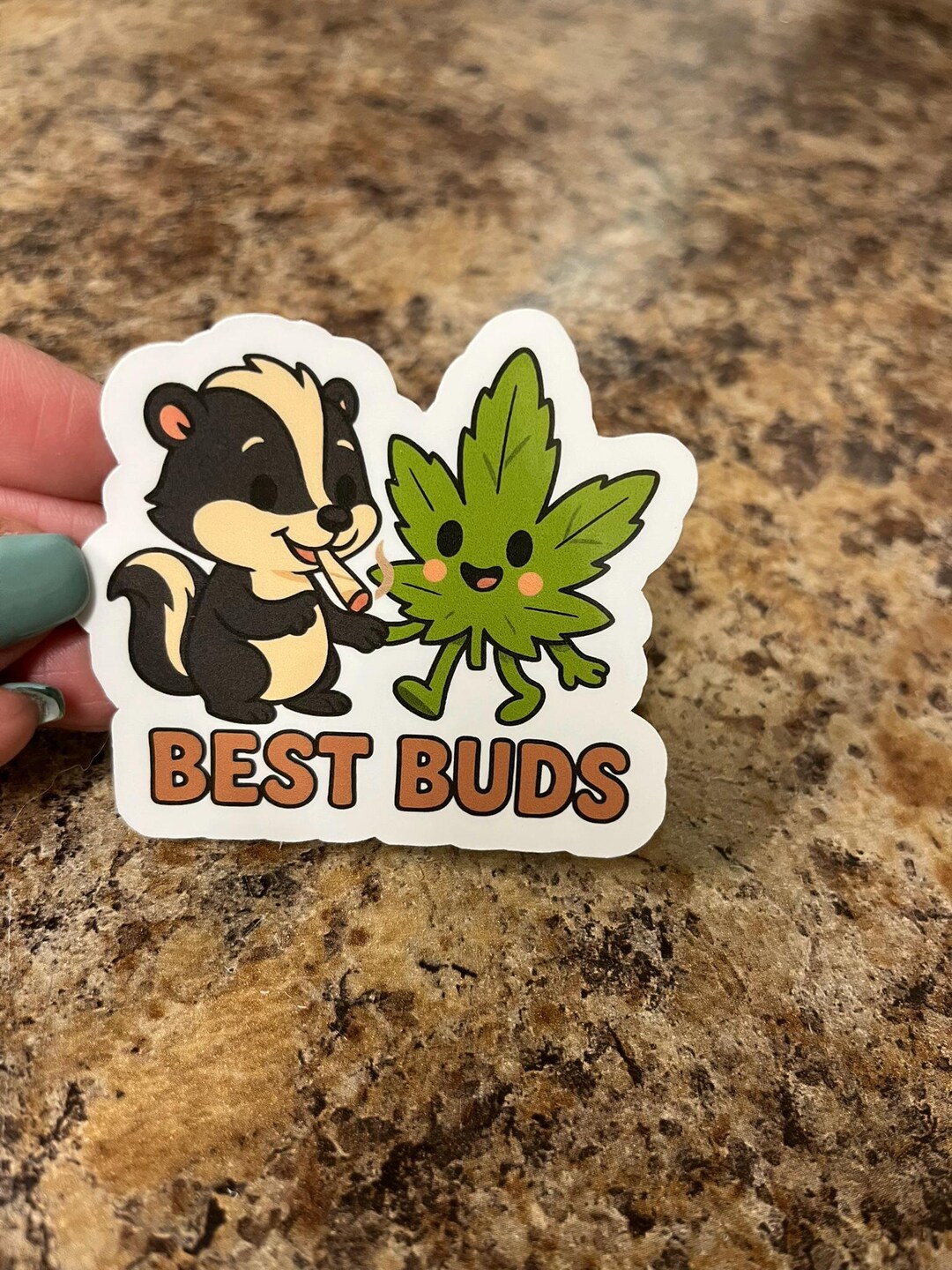 Best Buds Sticker Cute Stoner Sticker Skunk and Weed Leaf Sticker ...